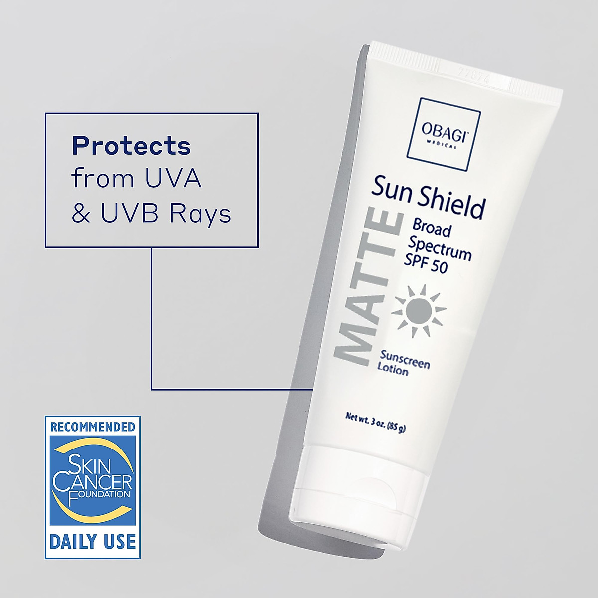 Obagi Sun Shield Matte Sunscreen – Broad Spectrum Non-Comedogenic SPF 50 Protection from the Sun – 3 oz