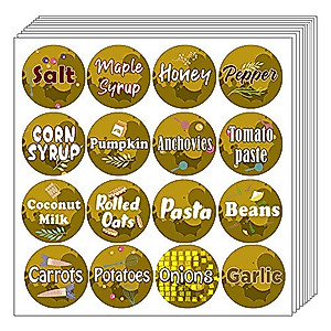 Creanoso Kitchen Ingredients Item Labels Text Stickers (20-Sheet) – Gift Giveaways Stickers for Chefs – Premium Quality Design Food Label Stickers for Kitchen – Unique Rewards Incentives for Men Women