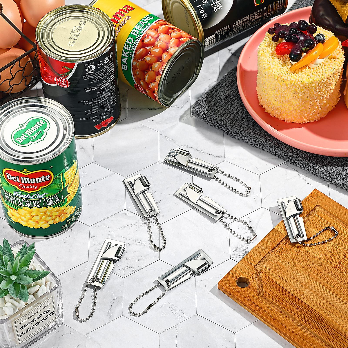 Bulk 100 Pieces P38 Can Openers Military Stainless Steel Survival Can Opener Camping Can Opener Army Emergency Can Opener Portable Keychain Manual Can Opener for Travel Camping Christmas Gift