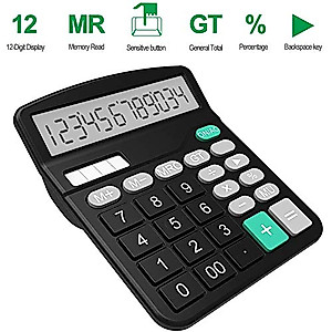 Computer Financial Electronic Office Calculator Office Functions Desktop Office & Stationery Home Office Decor (Black, One Size)