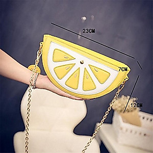 Barabum Novelty Purse Lemon multi function Cross-body Messenger Shoulder Hand Bag Purse for Women and Girls (Lemon)