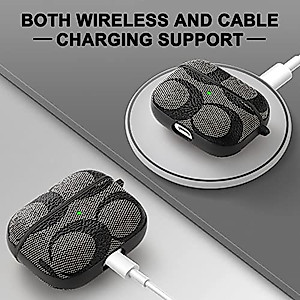 CULIPPA AirPods Pro 2 Case Cover 2022, Full-Body Hard Shell Luxury Leather Scratch Resistant Drop Proof Protective Cover for Women Girl Earphones Charging Case - Black