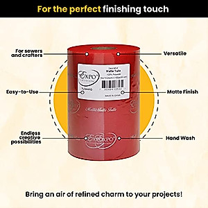 Expo International Decorative Matte Tulle Spool of 6 inch X 100 yards | Red