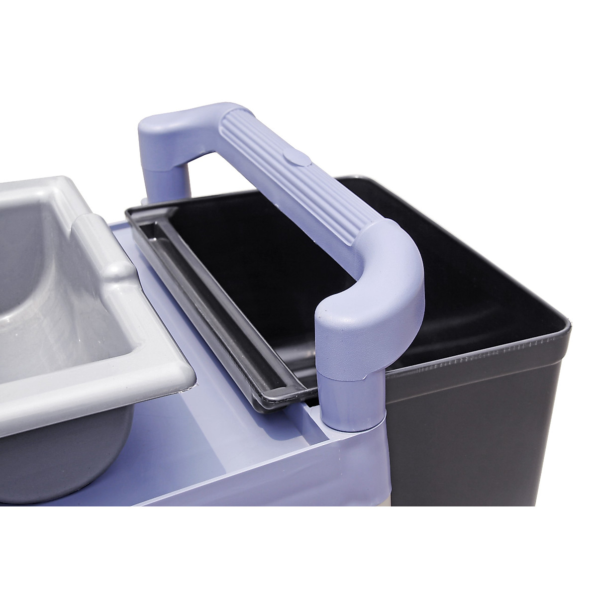 New Star Foodservice 54569 350-Pound Plastic 3-Tier Utility Bus Cart with Locking Casters, 42.5 "x19.5" x 38.5", Gray