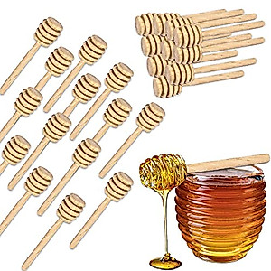 3 Inch Mini Wooden Honey Dipper Sticks for Honey Jar | 25 Pieces of Premium Quality Honey Spoons for Honey Pot | Great Gift for Wedding Favors and Tea Party Favors | Charcuterie Accessories