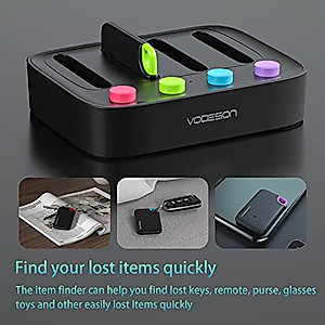 Vodeson Key Finder Tv Remote Control Finder, That Make Noise 80db No Smartphone Needed Wireless Rf Item Locator Device,Tracker Transmitter 4 Receivers for Finding Wallet,Tablets,Glasses,Kids Toys
