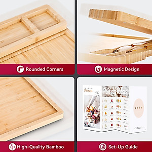 Charcuterie Board Set, Easoger Bamboo Cheese Board, 2024 Charcuterie Board and Knife Set, House Warming, Wedding, Birthday Party