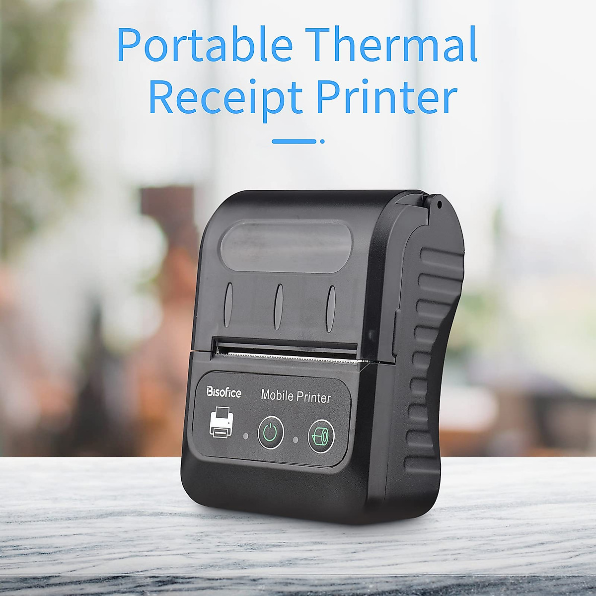 Sunydog Receipt Printer,Portable 58mm Receipt Thermal Printer 2 inches Mini Mobile Pocket Printers with 1 Thermal Paper Roll USB&Wireless BT Connection Compatible with Windows/Android/iOS for Office