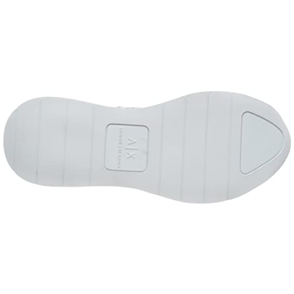 A|X ARMANI EXCHANGE Women's Cher Chunky Logo Sneakers, Optic White + Black, 10.5