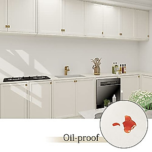 Fortuhome Putty White Peel and Stick Wallpaper 196.8"X24", Self-Adhesive Removable Matte Contact Paper for Cabinet, Thicken Waterproof Vinyl Wall Covering for Countertop Bathroom Kitchen Farmhouse