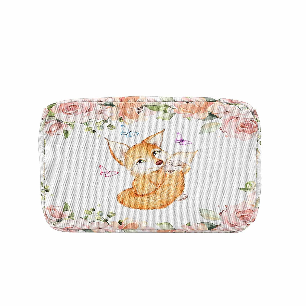 InterestPrint Custom Text Lunch Bag Cute Fox And Rabbit Personalized Name Lunchbox Tote Bag Gift for Daughter Niece Granddaughter Birthday