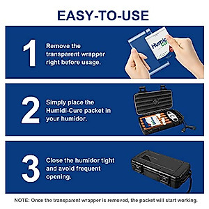 Humidi-Cure 10Packs RH73% Cigar Humidors,2-Way Humidity Control Packs,73% Humidor Packets with RH Indicator Card,Size 8g
