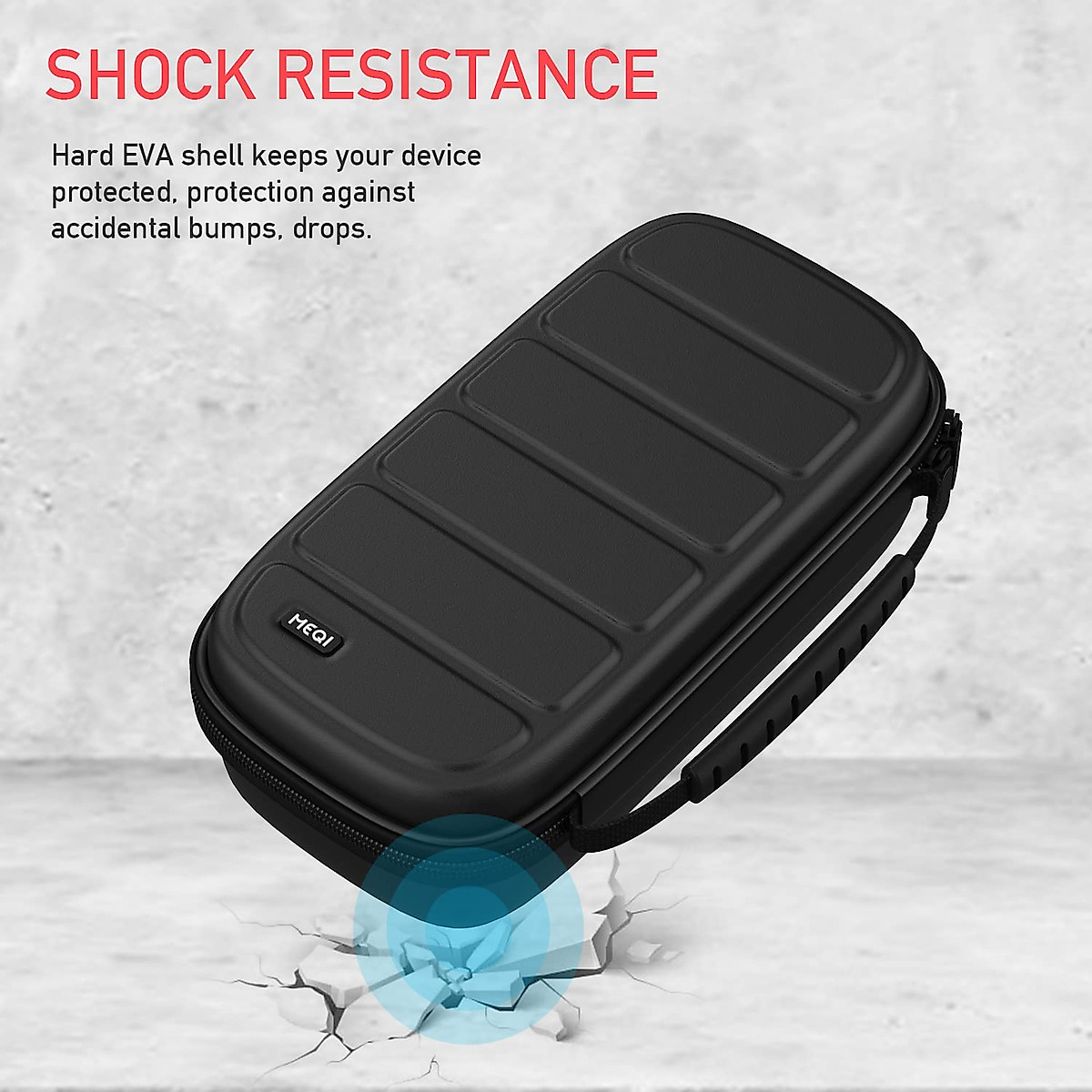 MEQI Carrying Case for Nintendo Switch/OLED Model/Switch Lite, Protective Travel Carry Pouch with 20 Game Card Slots & Large Space Pocket for Travel