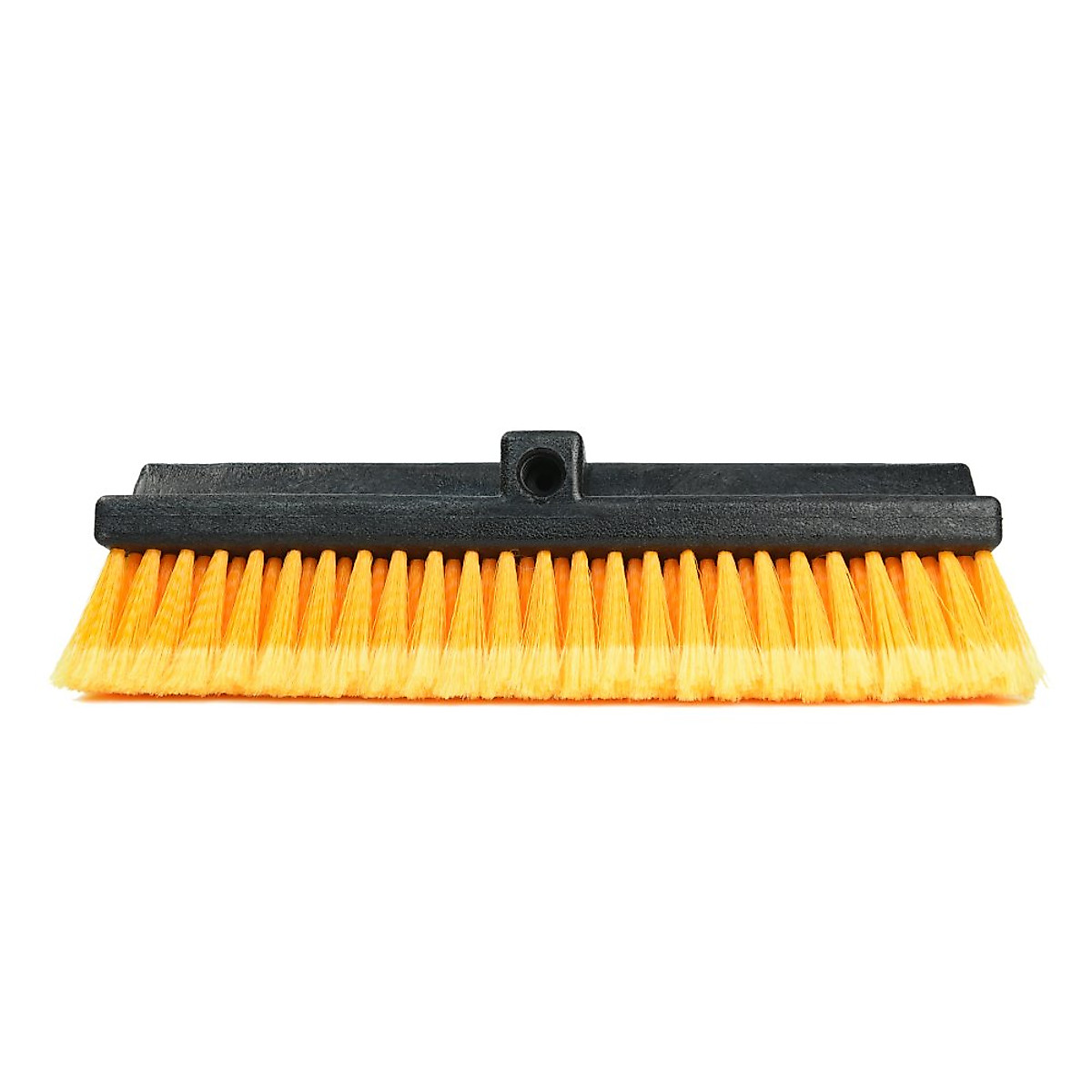 CARCAREZ 15" Flow-Thru Bi-Level Car Wash Brush Head Fits for RV Cleaning with Feather-Tip Bristles Orange