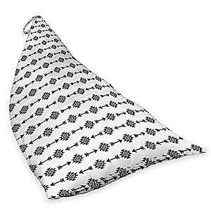 Ambesonne Ethnic Lounger Chair Bag, Monochrome Style Repeating Direction Pointers Pattern Illustration, High Capacity Storage with Handle Container, Lounger Size, Charcoal Grey and White