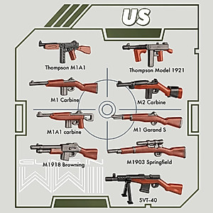 Gresdent WW2 Toy Soldiers Figures Army Battle Toy Set- WWII Weapon Battle Building Blocks Compatible with Major Brand