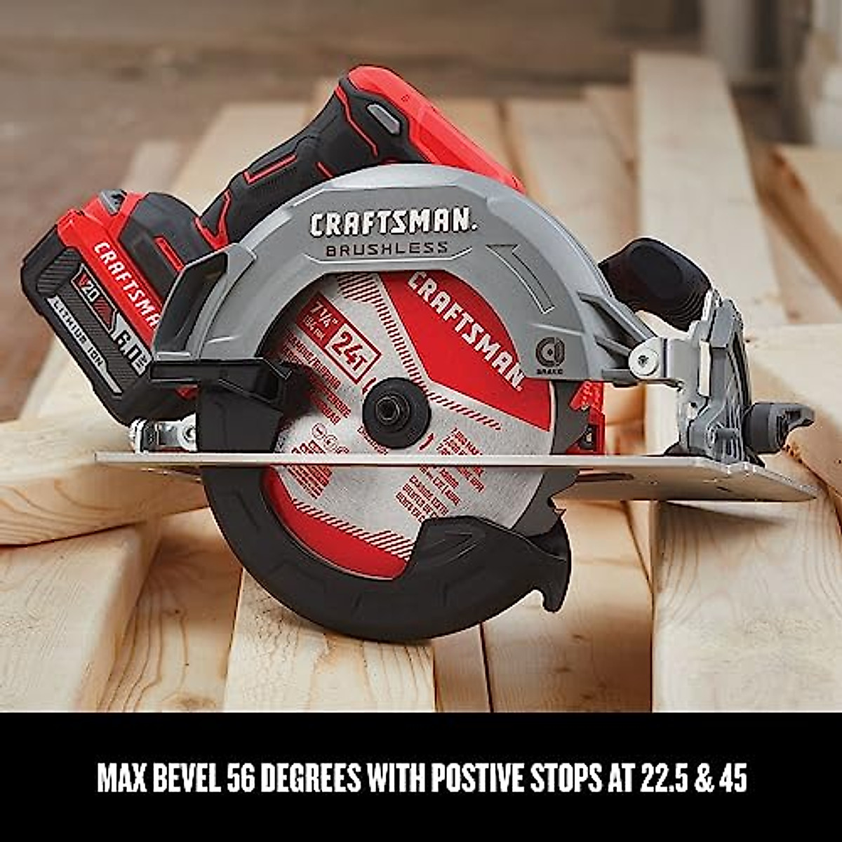 CRAFTSMAN V20 Cordless Circular Saw, 7-1/4 inch, Bare Tool Only (CMCS550B)
