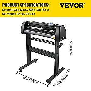 VEVOR Vinyl Cutter Machine, 28inch Vinyl Plotter, LCD Display Plotter Cutter, Adjustable Double-Spring Pinch Rollers Sign Cutting Plotter, Plotter with Signmaster Software for Design and Cut