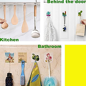 HAMOER Adhesive Wall Hook-Large Adhesive Patch Hanging Towel Key Universal, Printed Pattern Random Home Decor, Free Small Towel, Gift Box Packaging 12 Pack