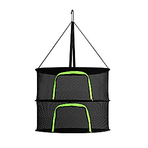 EMUKOEP Drying Net Herbs Drying Net for Herbs 2/4/6/8 Layer Herb Drying Rack Hanging Foldable Mesh Drying Rack with Hooks Zipper Design for Herbs (C)