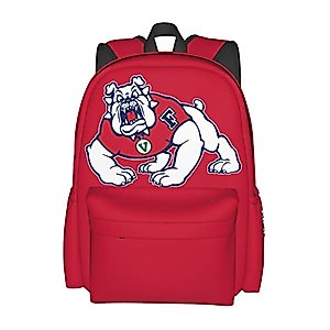 Fresno-State-Bulldogs- Men'S Women'S Bag Backpack Schoolbag Adjustable Large Capacity Schoolbag