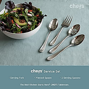 Chefs 18/10 Stainless Steel 44pc Flatware Set, Service for 8, Mesa Satin