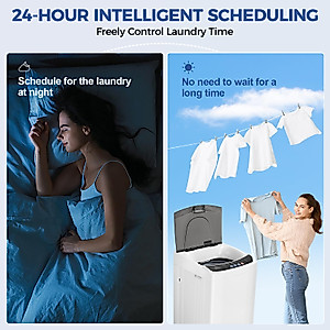 Nictemaw Portable Washing Machine 20Lbs Large Capacity 2.8 Cu.ft Laundry Machine with 10 Programs and 8 Water Levels Selections Compact Washer Machine for Apartment, Home, Dorms, Rv