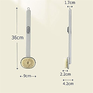 INGVY Dry Brushing Body Brush Rub Bath Brush Deep Clean Skin Flexible Skin Friendly Long Handle Back Scrubber for Bathroom