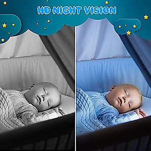ENSTER Baby Monitor Video with Camera and Audio, 2.4'' LCD Screen, Color Night Vision, 2-Way Talk, VOX, 960ft Range, Temperature Display, 2X Zoom, Lullabies, Feeding Alarm