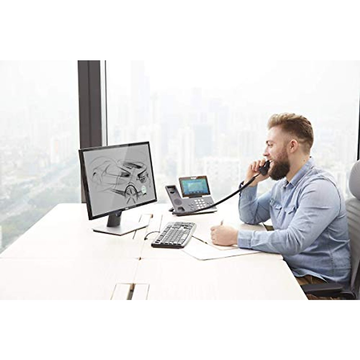 Yealink SIP-T54W IP Touch Screen SIP Phone - Global Teck Bundle with Power Supply and Global Teck Microfiber Cloth (Yealink T54W SIP Phone - Basic Bundle)