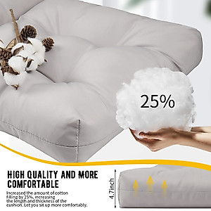 Vemkyrio 4 Pack Adirondack Chair Cushion, Waterproof&Fade-Resistant Rocking Chair Cushion - High Back Patio Cushions Lengthen, Thickened Patio Chair Pad for Outdoor and Indoor (Grey)