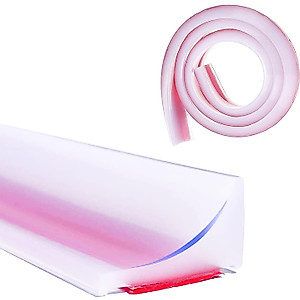 Shower Dam Shower Stopper Foldable Silicone Anti Wet and Dry Threshold, Kitchen Bathroom Sink Countertop Splashback, Corner Bathtub Shower Curtain (Transparent 78 Inch)