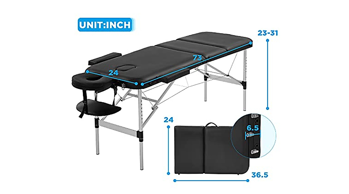 Portable Massage Table - Height Adjustable & Lightweight