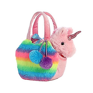 Aurora® Fashionable Fancy Pals™ Rainbow Unicorn™ Stuffed Animal - On-The-go Companions - Stylish Accessories - Multicolor 7 Inches