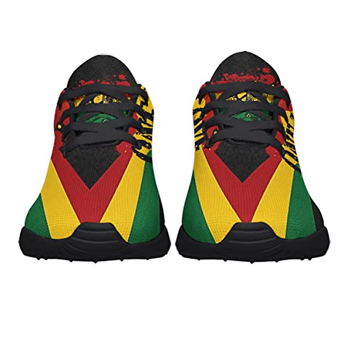 One Love Rasta Reggae Shoes Men Women Running Sneakers Breathable Casual Sport Tennis Shoes Gift for Him Her Black Size 7