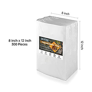 SEATAO 300 Pint 8" X 12" Vacuum Sealer Bags with Bpa Free and Heavy Duty, Vacuum Seal Food Sealer Bags,great for Food Storage Vaccume Sealer Precut Bag,seal a Meal