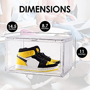 Shoe Display Case, Stackable Plastic Sneaker Box Container, Shoe Box, Clear Plastic Stackable, Clear Shoe Organizer for Closet, Clear Shoe Boxes
