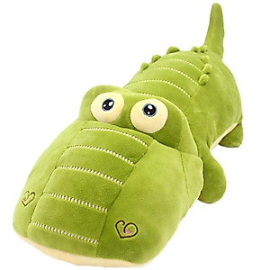 LERORO Stuffed Animals Alligator Toys Pillows The Crocodile Plush Green 16 Inch (40CM) - Super Soft Cuddly Dolls, Green
