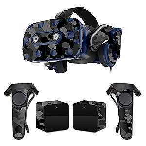 MightySkins Skin Compatible with HTC Vive Pro VR Headset - Black Camo | Protective, Durable, and Unique Vinyl Decal wrap Cover | Easy to Apply, Remove, and Change Styles | Made in The USA