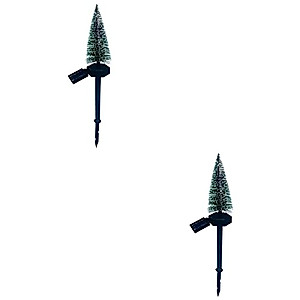 balacoo 2pcs Solar Christmas Tree Lamp Christmas Tree Garden Stake Christmas Solar Lights Outdoor Stakes Lights Landscape Pine Trees Lighting for Home Lawn Yard Patio Pathway Green