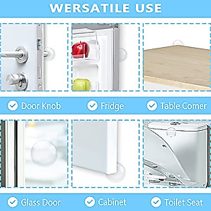 Door Stoppers Wall Protector, 6PCS Reusable Door Bumper with Self Strong Adhesive, Quiet, Shock Absorbent Gel for Home, Office, Wall Protector from Door Knobs