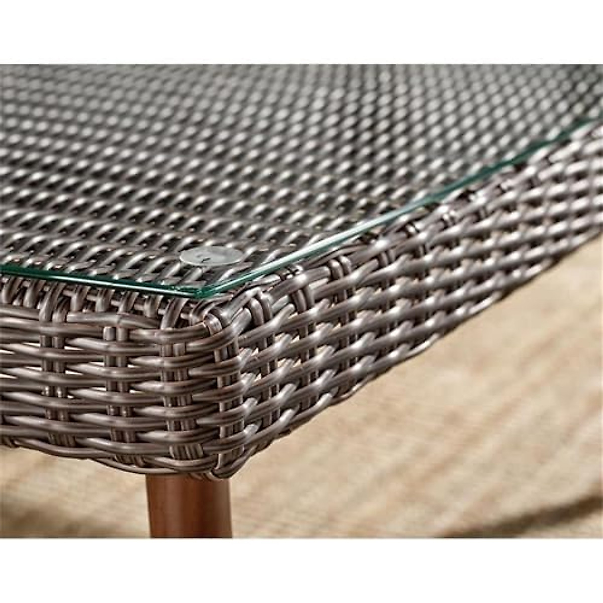 Athens All-Weather Wicker Outdoor 26" H Cocktail Table with Glass Top