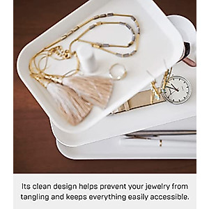 YAMAZAKI home 4724 3-Tier Accessory Tray-Jewelry Holder & Storage Organizer, One Size, White