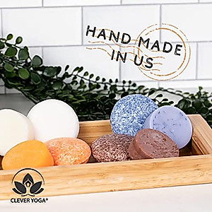 Clever Yoga Wave Natural Shampoo Bar Variety Pack - Handmade, Non-GMO & Vegan, Fresh Citrus, Argan Oil & Unscented Organic Shampoo Bar Set For Shiny Hair for Women & Men, Long-Lasting (80-120 Uses)