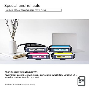 GULOYA Compatible TN 225 TN-225 High Yield Color Toner Replacement for Brother TN225 HL-3140CW 3150CDN MFC-9130CW 9140CDN DCP-9015CDW 9020CDN Printer (4 Pack,1BK/1C/1Y/1M)