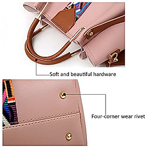 Women Fashion Handbags Wallet Tote Bag Shoulder Bag Top Handle Synthetic Leather Satchel Purse Set of 4 (Green)