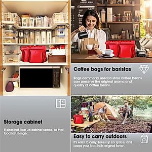 3.5oz 1/5 lb 60pcs Coffee Bags with Valve,Vented Coffee Bag Barrier Bags Store Bags Coffee Packaging Coffee Storage Pouches Stand-up Bags for Food Diamond Shaped Need to Use Heat Sealing Machine（Red）