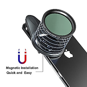 Kase 41mm Magnetic Polarizing CPL Filter for iPhone,Cell Phone Camera Lens Circular Polarizer Filter with Clip for iPhone 14 13 12 11 8 7 XR X XS,Samsung Xiaomi OnePlus