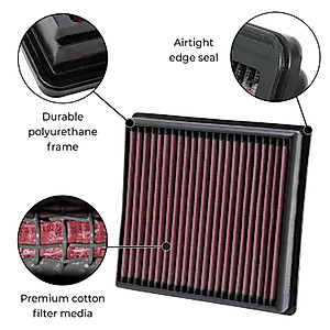 K&N Engine Air Filter: High Performance, Premium, Washable, Replacement Filter: Fits 2015-2019 Ford Transit (150, 250, 350), 33-5024