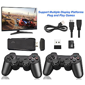Retro Game Console, TECTINTER Retro Gaming Console,Nostalgia Stick Built in 20400+ Games,Plug and Play Video Game 4K HDMI Output,15 Classic Emulators, Dual 2.4G Wireless Controllers-64G